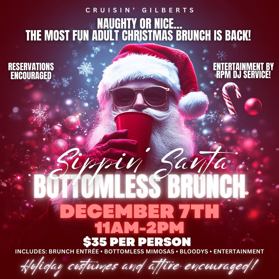 Sippin' Santa Bottomless Brunch 2025 at Cruisin Bar & Eatery - Explore Elgin Area